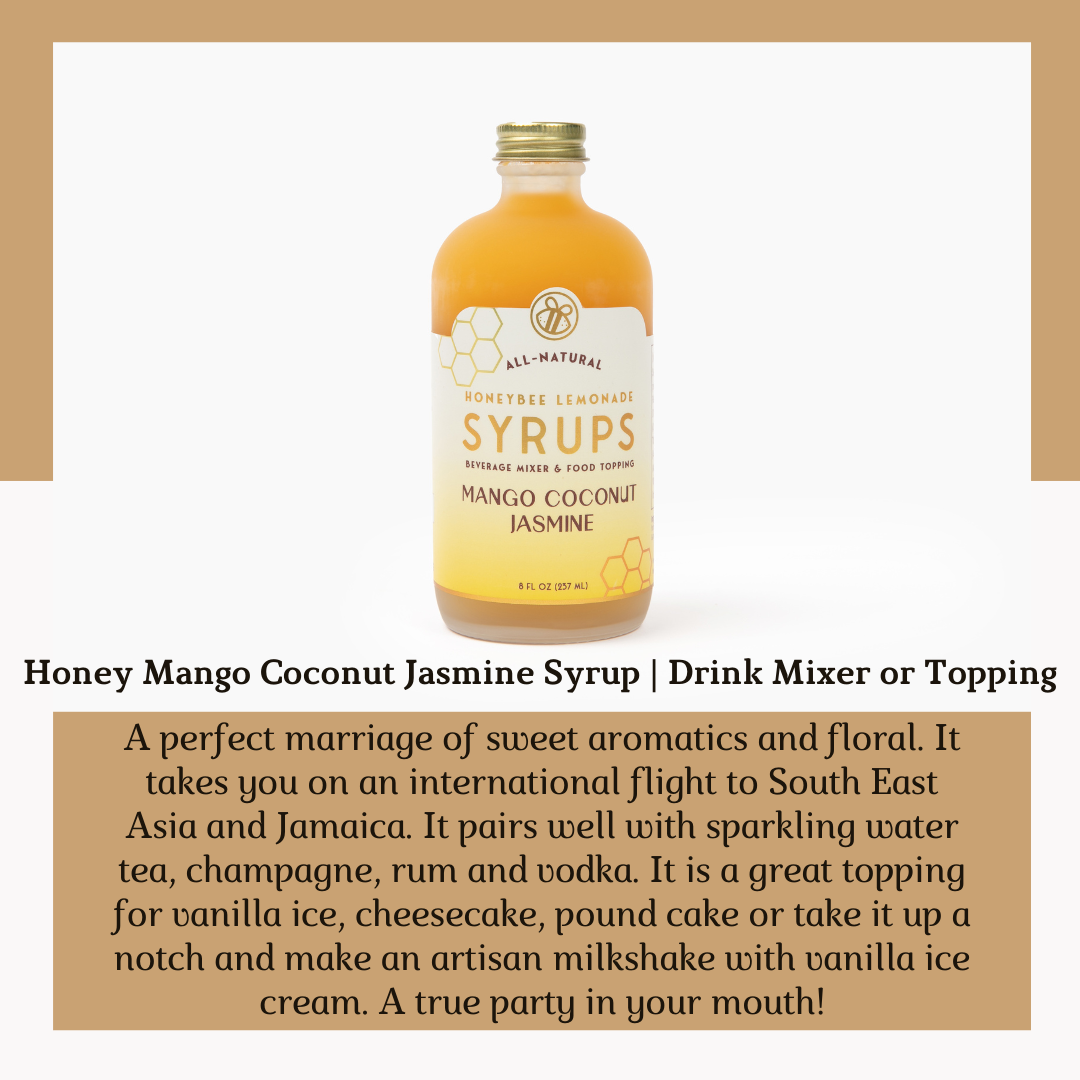 Mango Coconut Jasmine Lemonade Syrup – Honeybee Lemonade Syrups